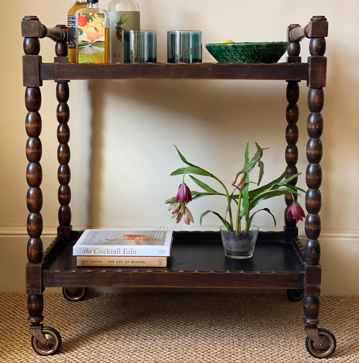 Bobbin turned drinks trolley – KEPT London