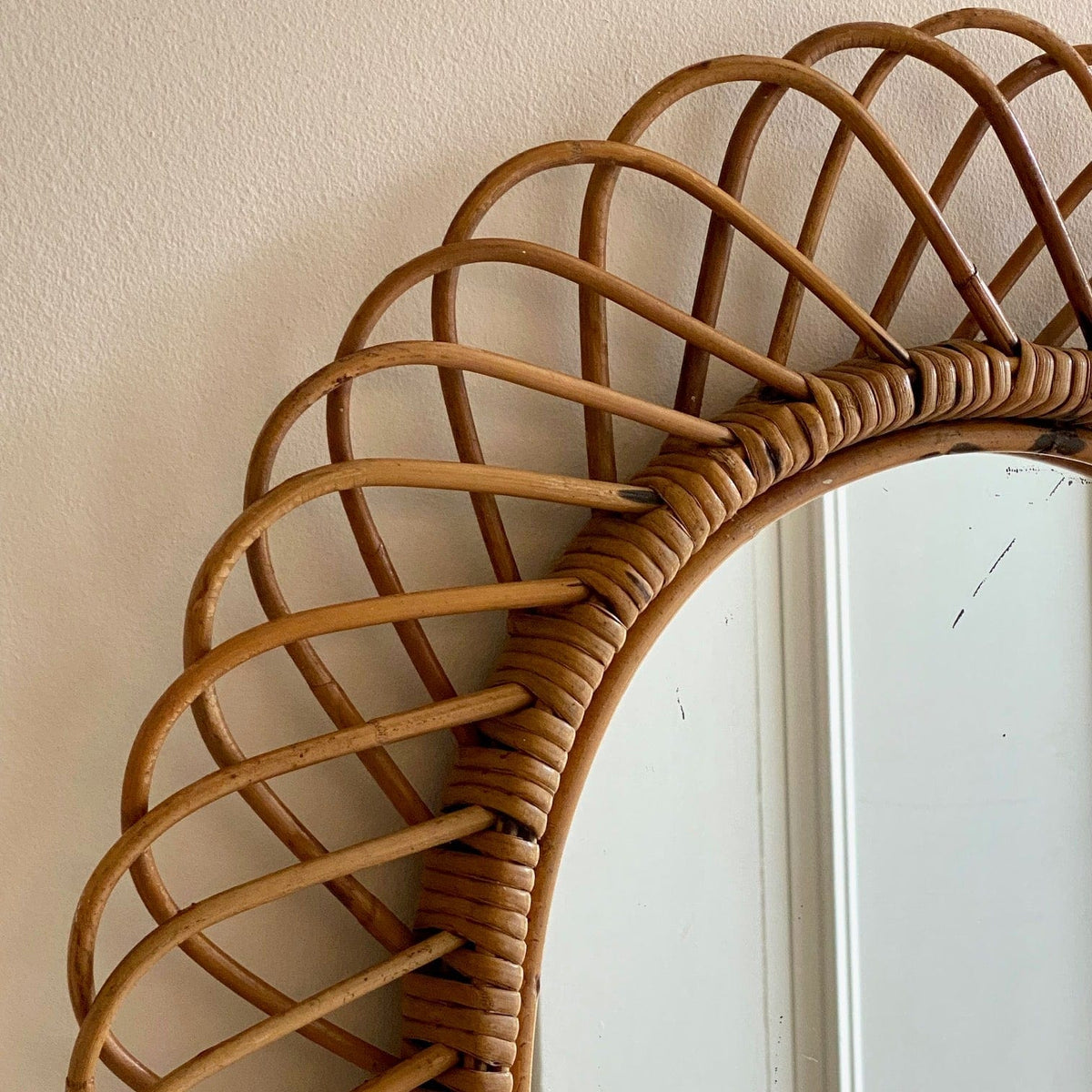 Oval cane mirror, attributed to Franco Albini – KEPT London