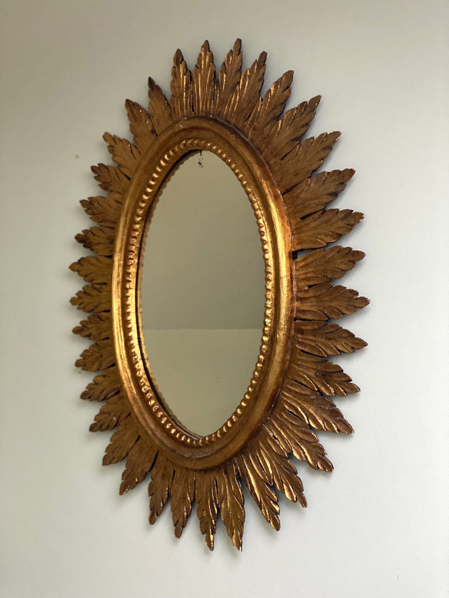 Oval sunburst giltwood mirror – KEPT London