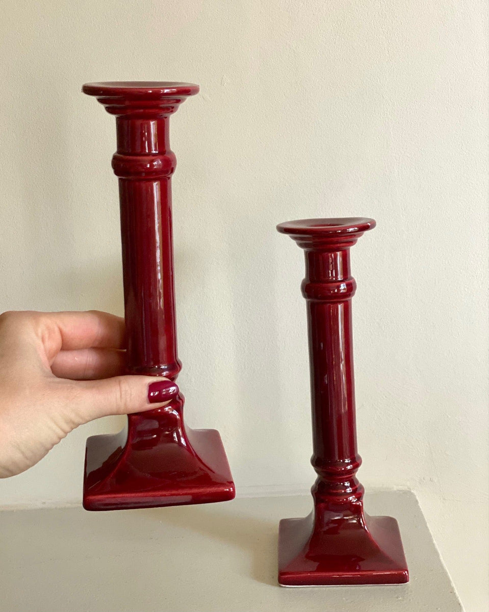 Red ceramic candlesticks – KEPT London
